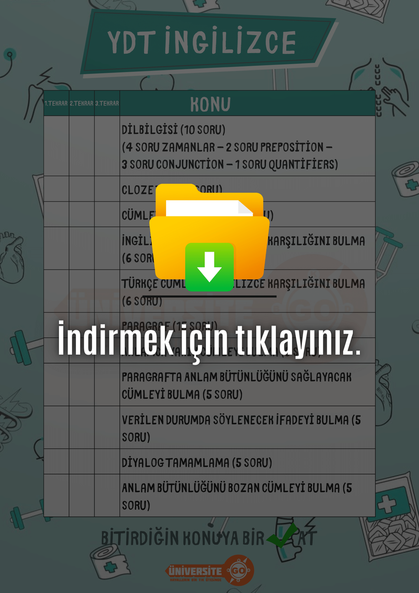 YDT-İngilizce-Tıp-Tema-İndir - ÜniversiteGO